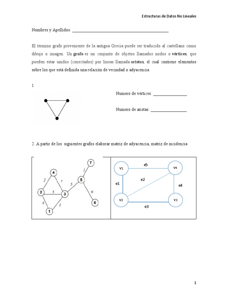 Análisis de estructuras de datos no lineales mediante grafos y matrices ...