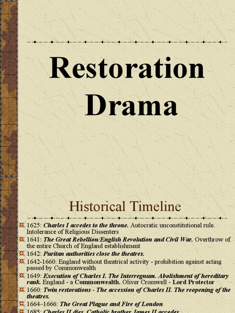 Restoration | PDF | Theatre