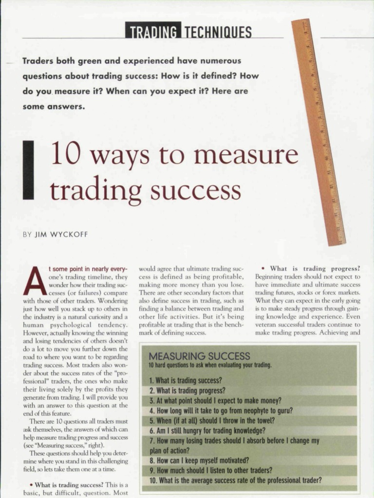 10 Ways To Trading Sucess | PDF | Futures Contract | Trade
