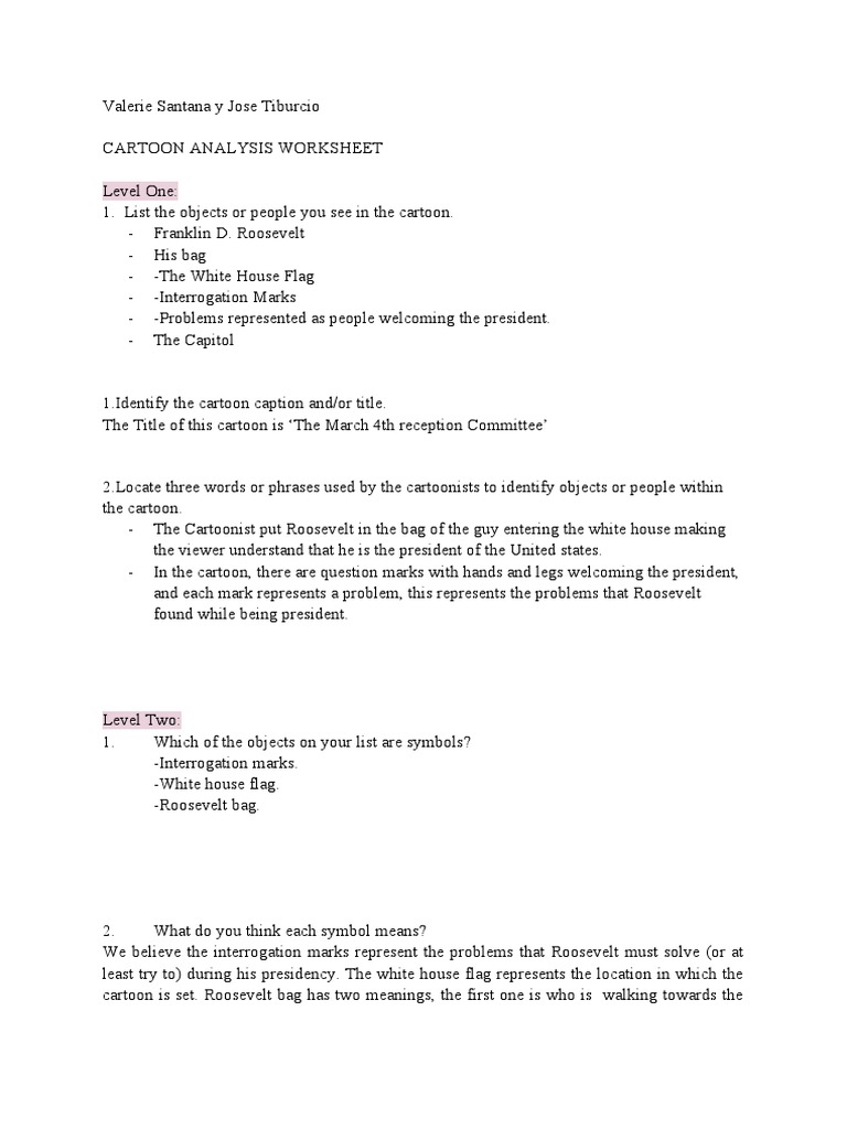 Cartoon Analysis Worksheet | PDF | Cartoon | Caricature