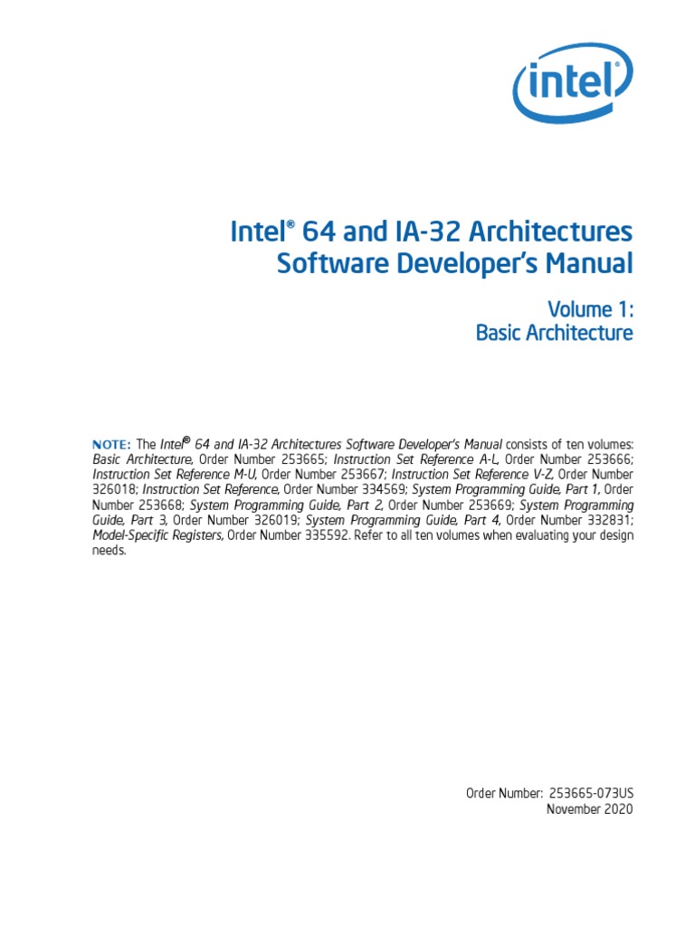 SDM Vol 1 | PDF | Intel | X86 Architecture