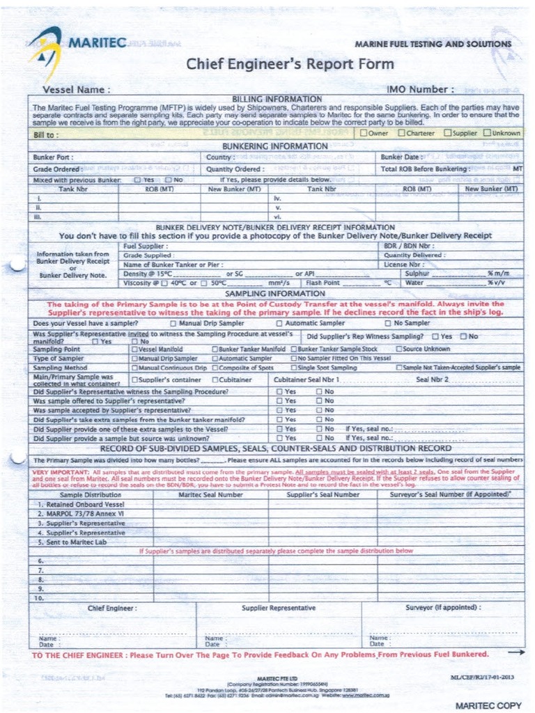 MARITEC Bunker Forms | PDF
