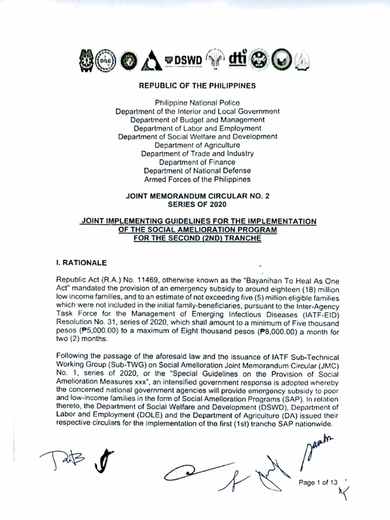 Joint Memorandum Circular No 2 S 2020 | PDF
