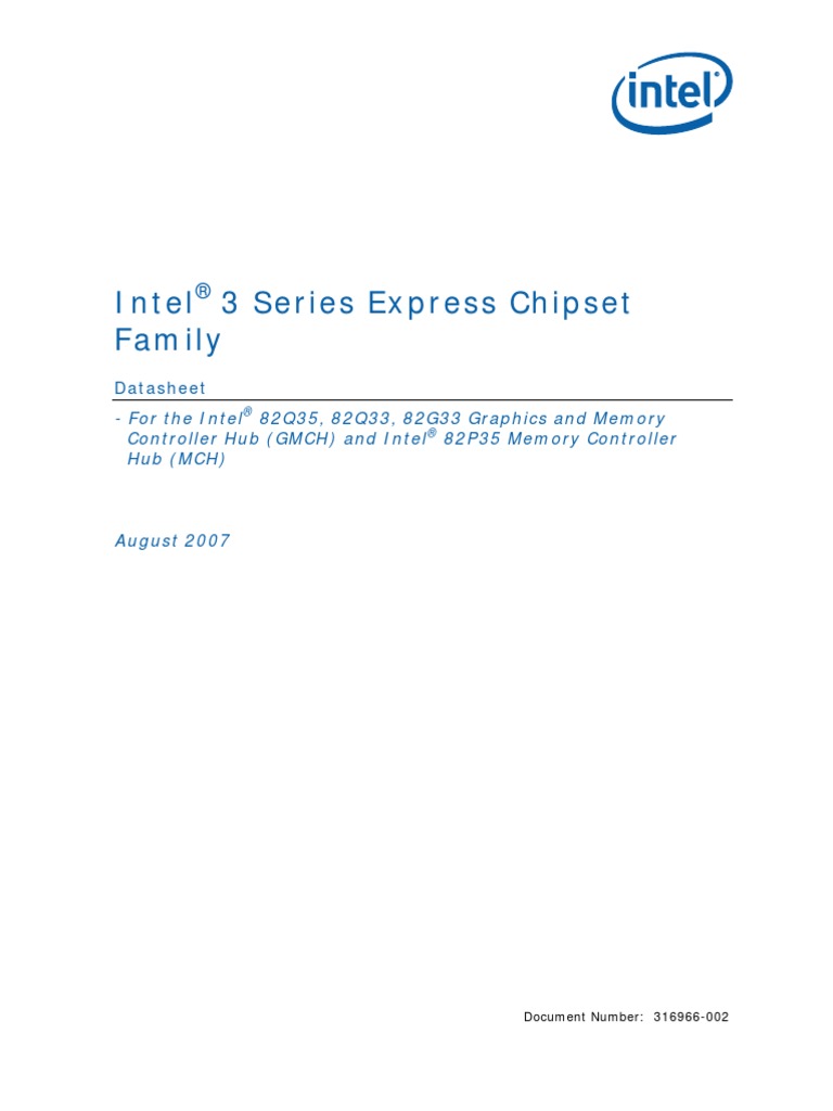 Intel 3 Series Express Chipset Family: Datasheet | PDF | Dynamic Random Access Memory | Bios
