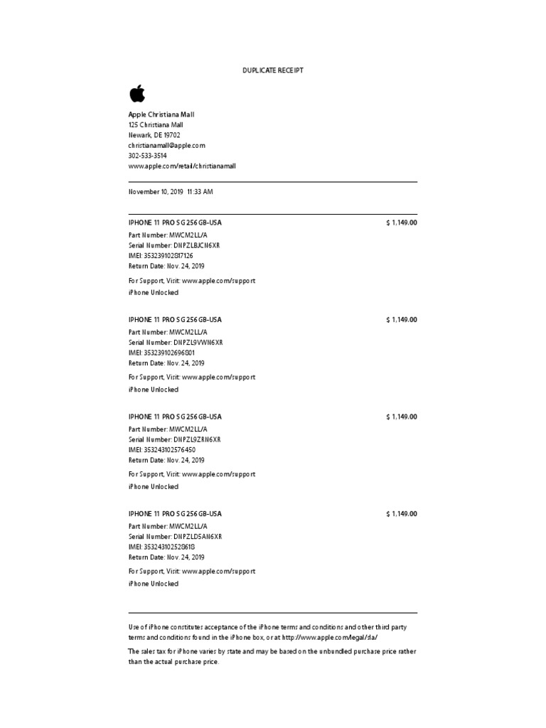 Emailreceipt 20191110R1025689419 | PDF | I Phone | Apple Inc.
