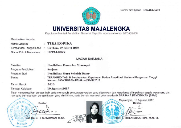 Tika Ijazah S1 | PDF