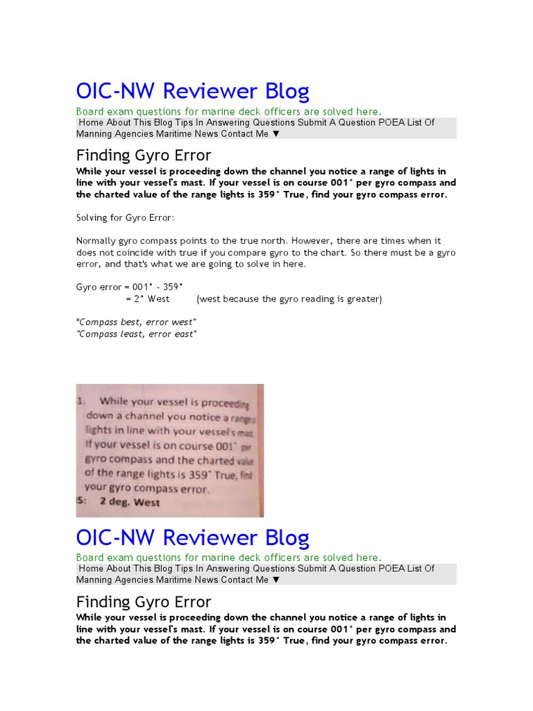 Finding Gyro Error | PDF | Compass | Blog