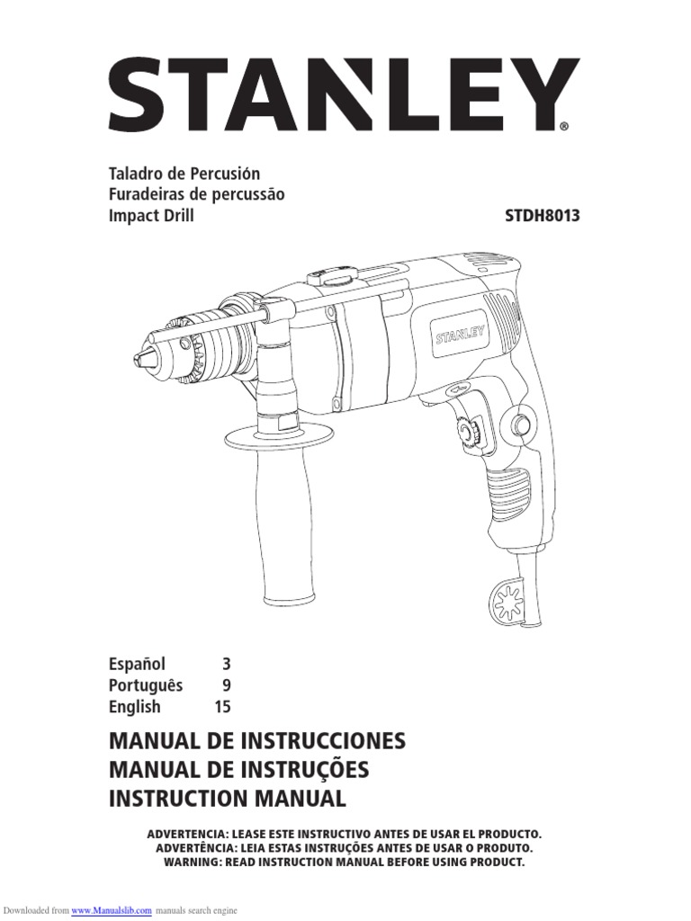 MF Taladro Percutor Stanley STDH8013 | PDF | Perforar | Herramientas