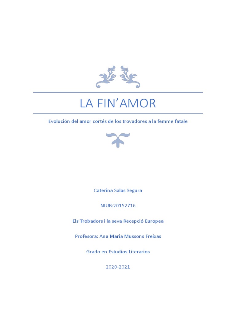 Evolución de la fin’amor y la femme fatale | PDF | Caballero | Amor