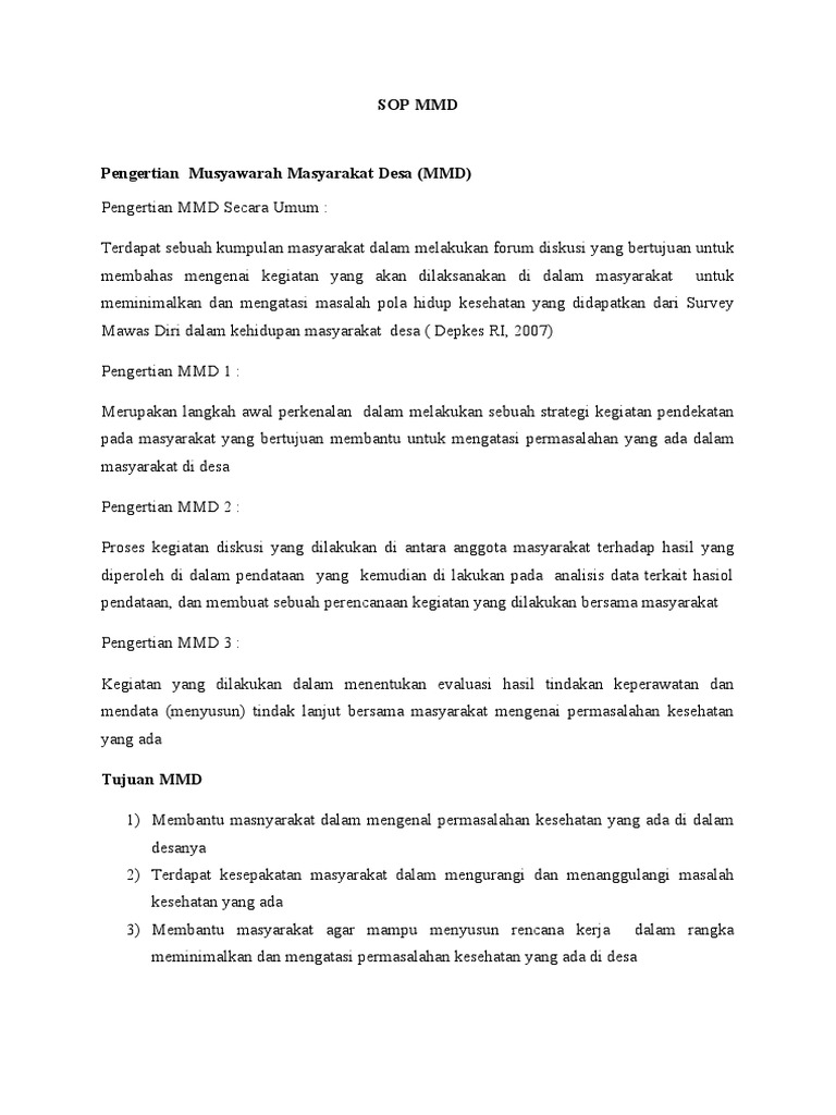 Sop MMD | PDF
