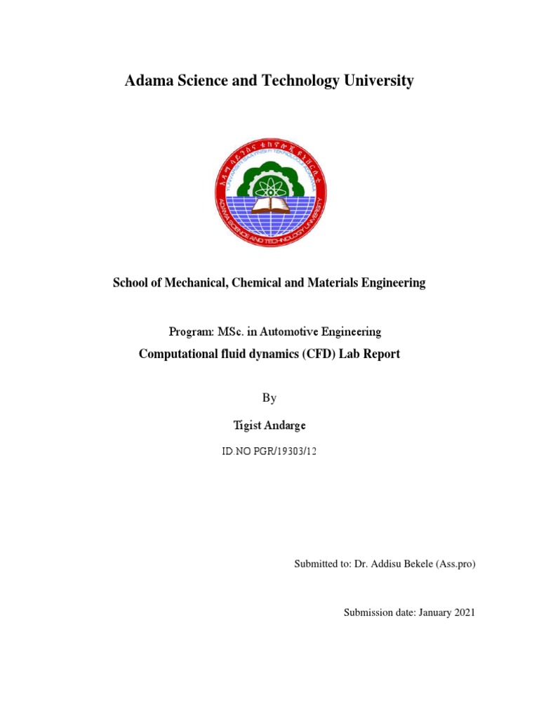 Tigist CFD Lab Report | Download Free PDF | Fluid Dynamics | Turbulence Tigist CFD Lab Report | Download Free PDF | Fluid Dynamics | Turbulence