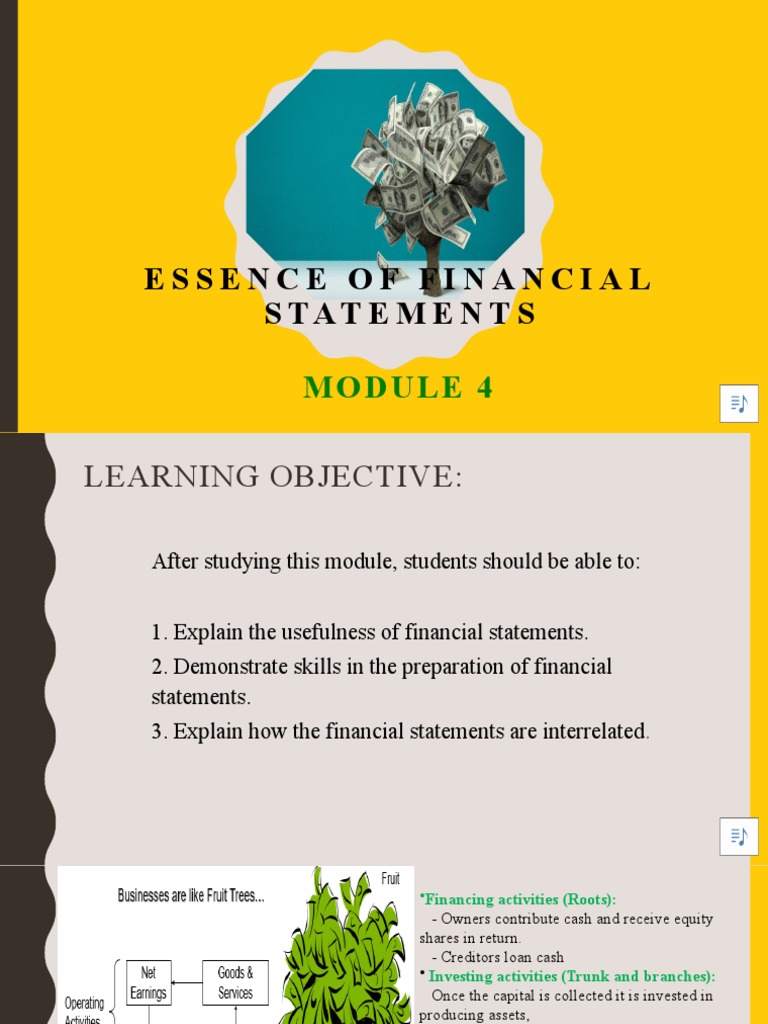 Mod4 Part 1 Essence of Financial Statements | PDF | Equity (Finance) | Balance Sheet