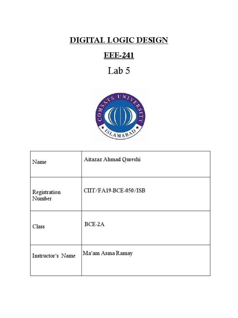 DLD Lab#5 Report | PDF