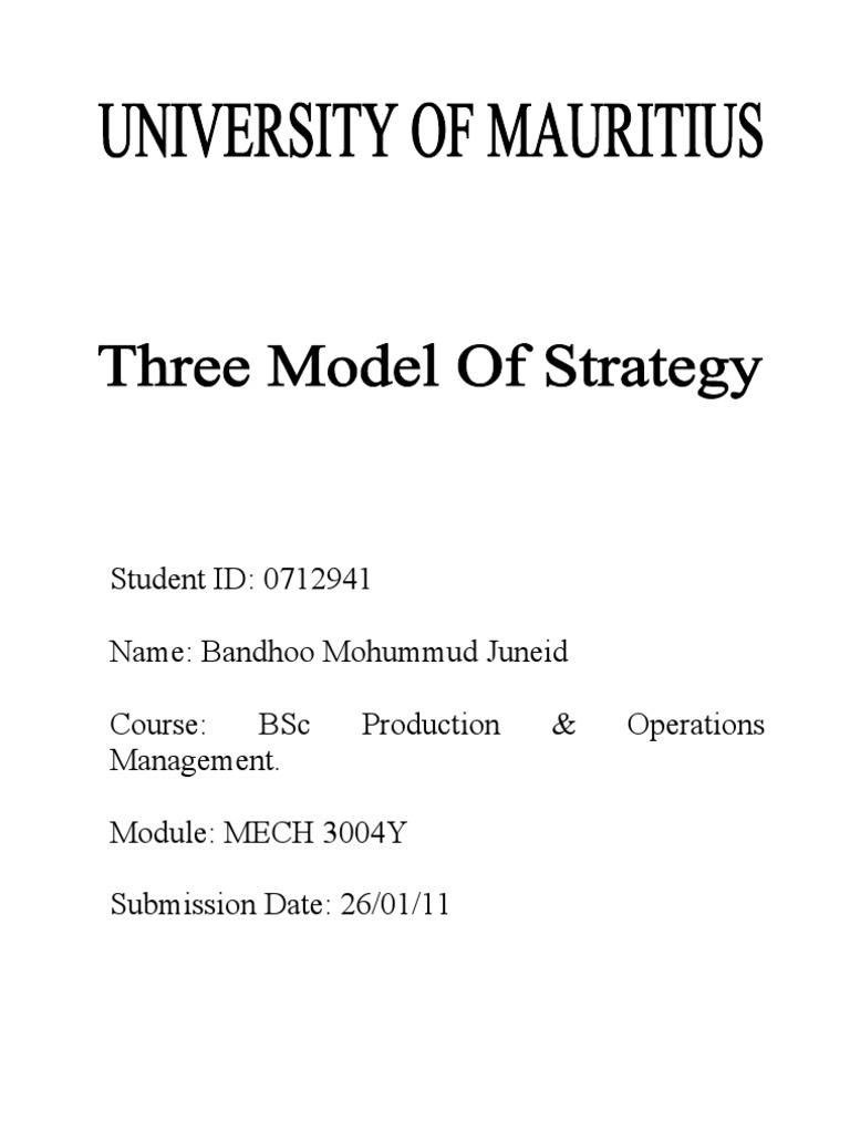 3 Models of Strategy | PDF | Strategic Management | Goal