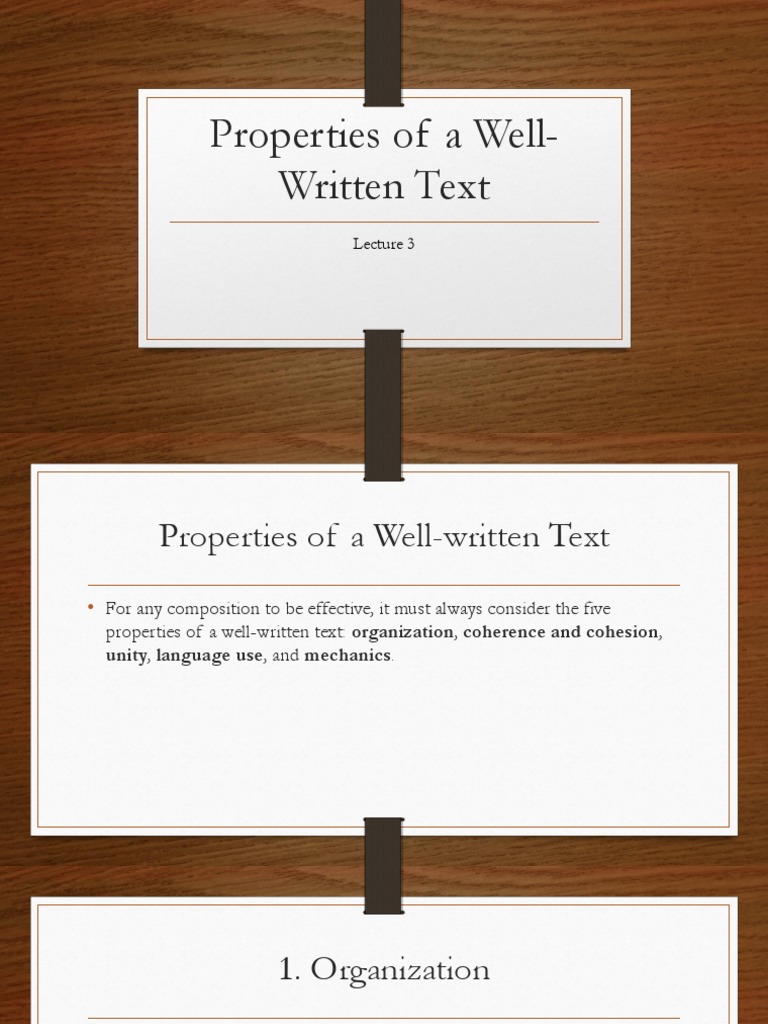 Lecture 3 - Properties of A Well-Written Text | PDF | Bracket | Credit