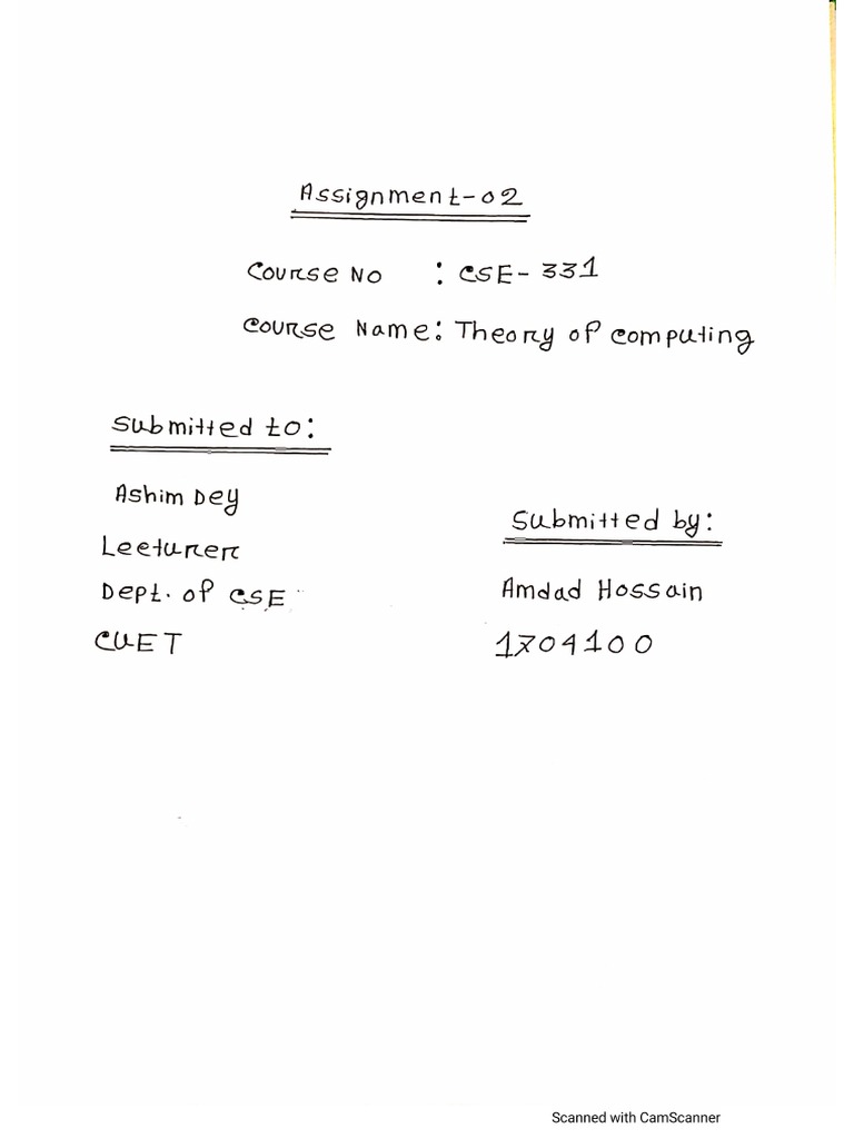 Cse 331 Assignment 02 Pdf