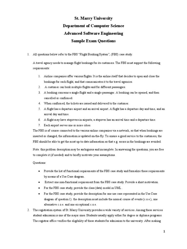 Sample ASE Exam V1.0 | PDF | Use Case | University And College Admission