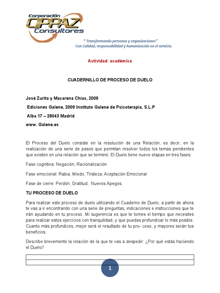 Cuadernillo de Proceso de Duelo | PDF
