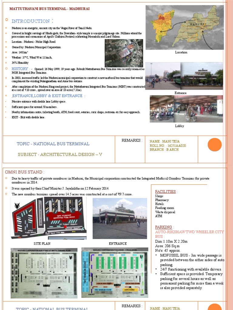 Topic - National Bus Terminal: Subject - Architectural Design - V | PDF ...