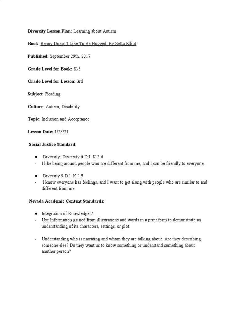 Weebly Diversity Lesson Plan | PDF | Reading Comprehension