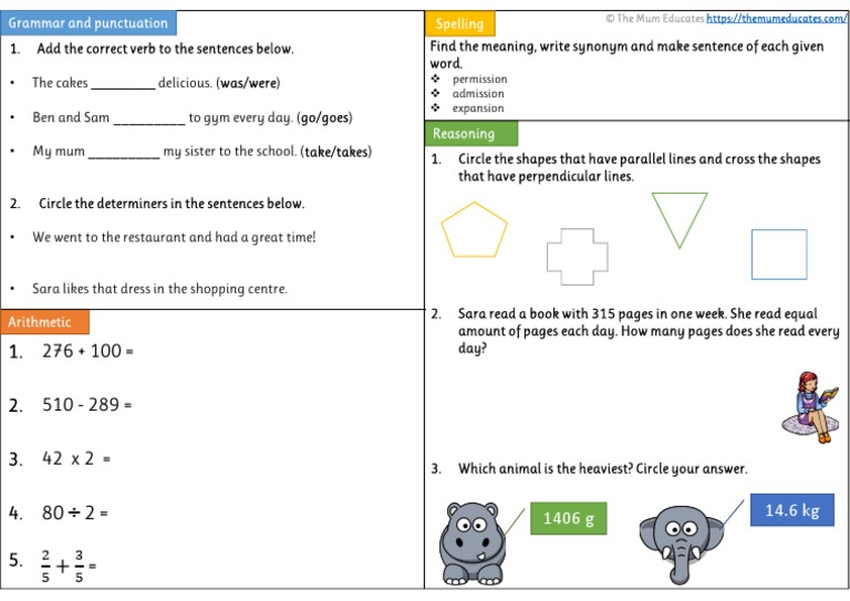 Year 4 Test A Day 1 TME | PDF | Language Arts & Discipline