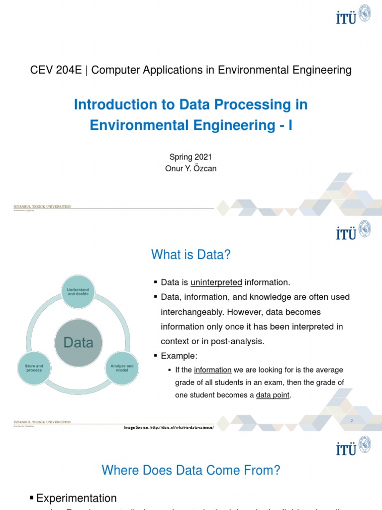 Introduction To Data Processing in Environmental Engineering - I | PDF ...