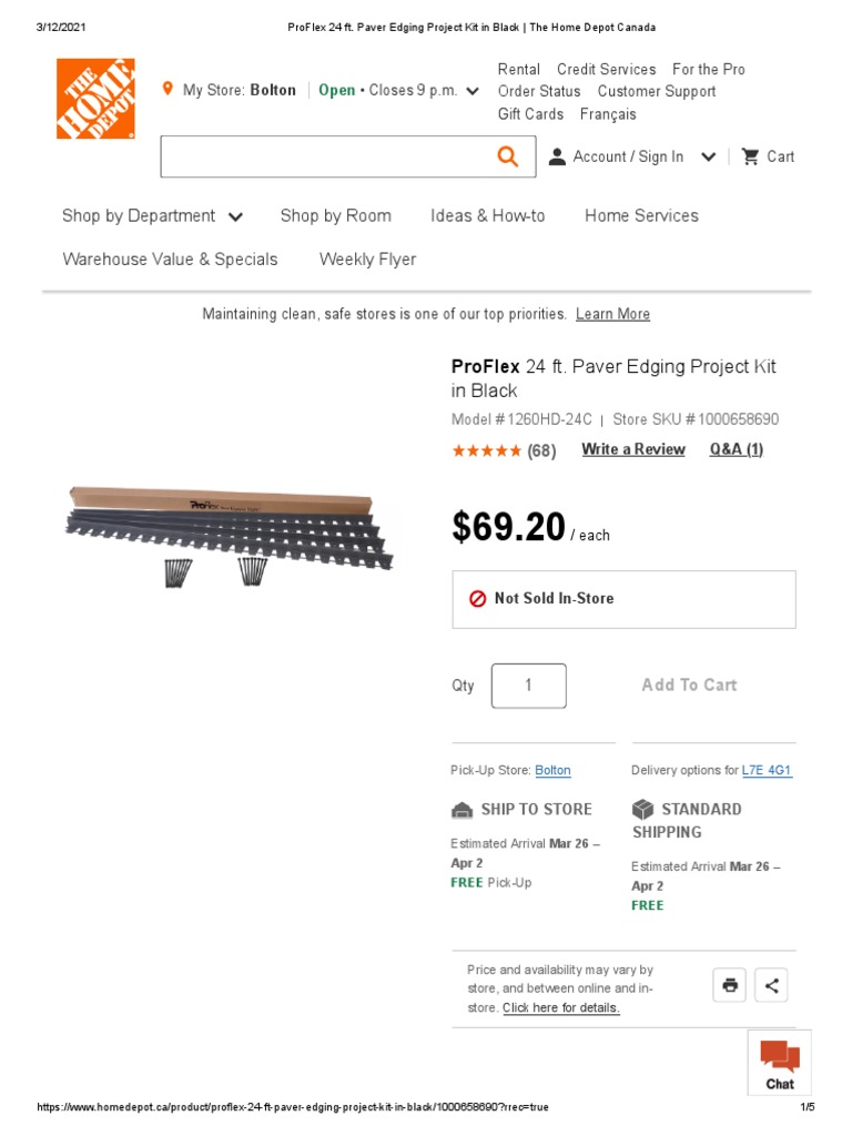 ProFlex 24 Ft. Paver Edging Project Kit in Black - The Home Depot ...