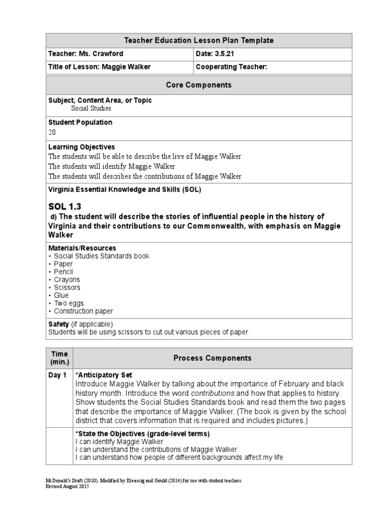 Teacher Education Lesson Plan Template | PDF | Classroom | Lesson Plan