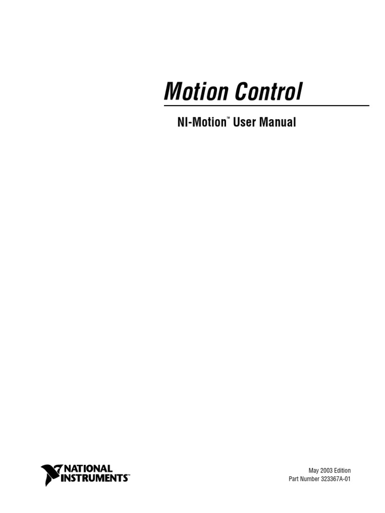 NI-Motion User Manual | PDF | Servomechanism | Software