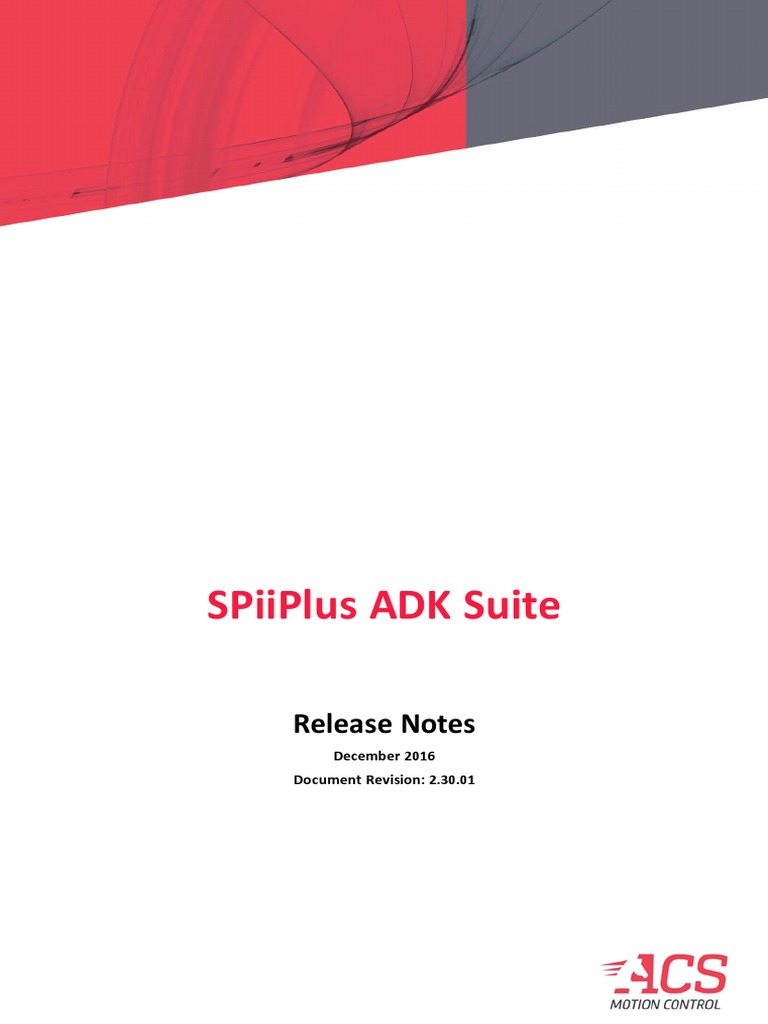 SPiiPlus ADK Suite v2 - 30 - 02 Release Notes | PDF | Component Object ...