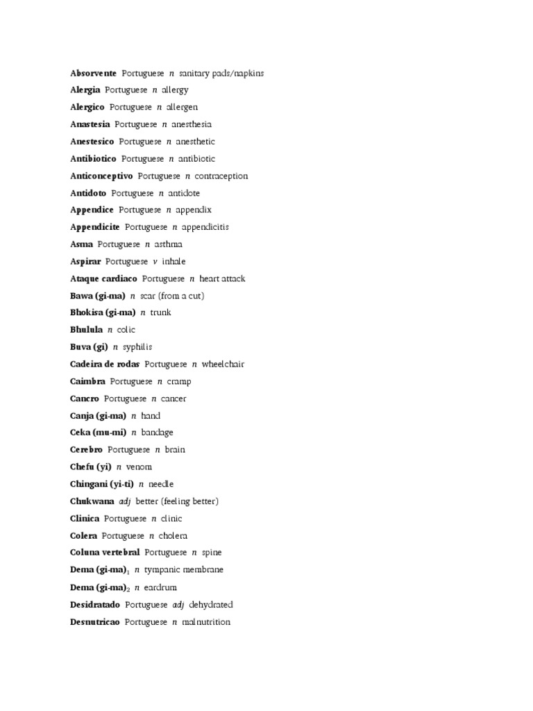 Tswa-English Medical Lexicon | Download Free PDF | Feces | Medicine