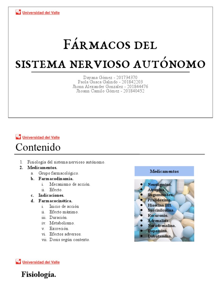 Farmacos Del Sistema Nervioso | PDF | Acetilcolina | Fisiología