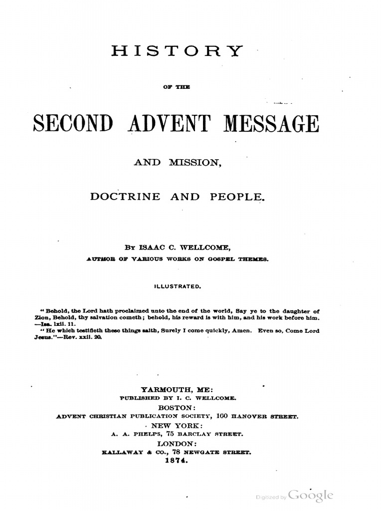 History of The Second Advent Message | PDF