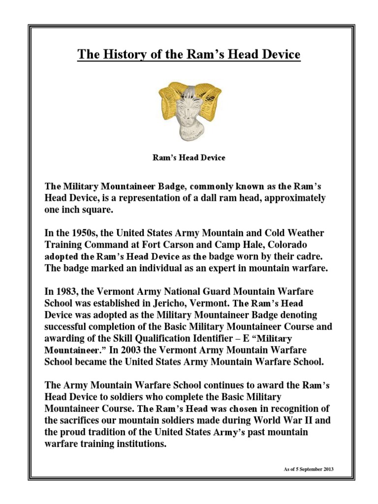 The History of The Rams Head Device | PDF
