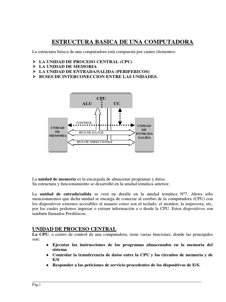 Estructura y Funciones de la CPU | PDF | Unidad Central de ...