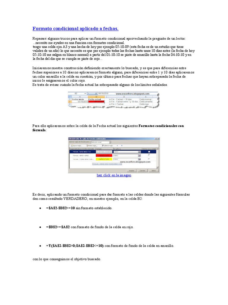 Formato Condicional Aplicado A Fechas | PDF | Crecimiento personal y ...