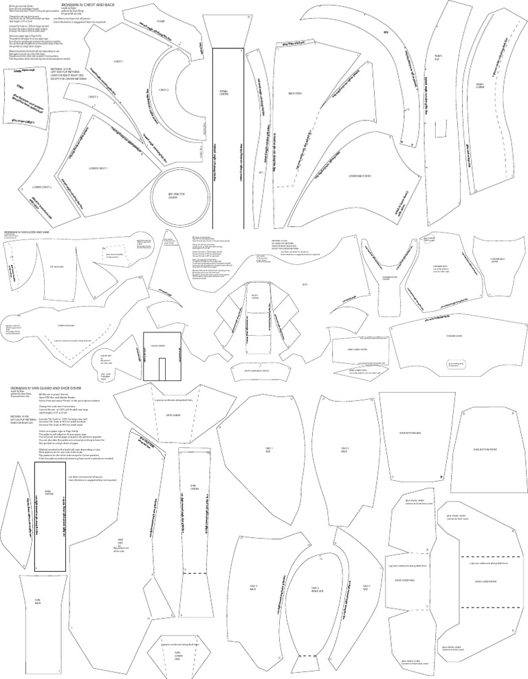 Iron Man Suit Template Patterns PDF | PDF | Industrial Processes ...
