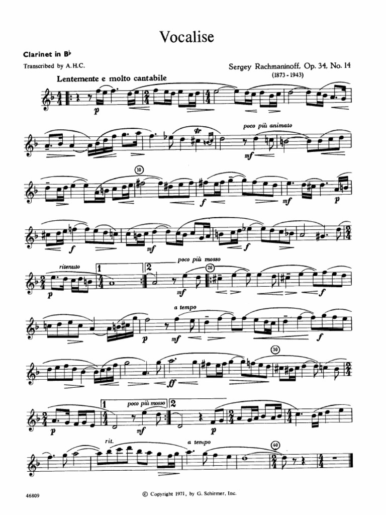 Rachmaninov Vocalise | PDF