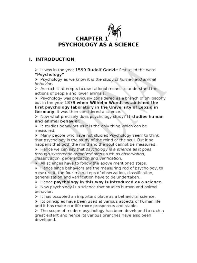 Chapter 1 - Psychology As A Science | PDF | Clinical Psychology | Psychology