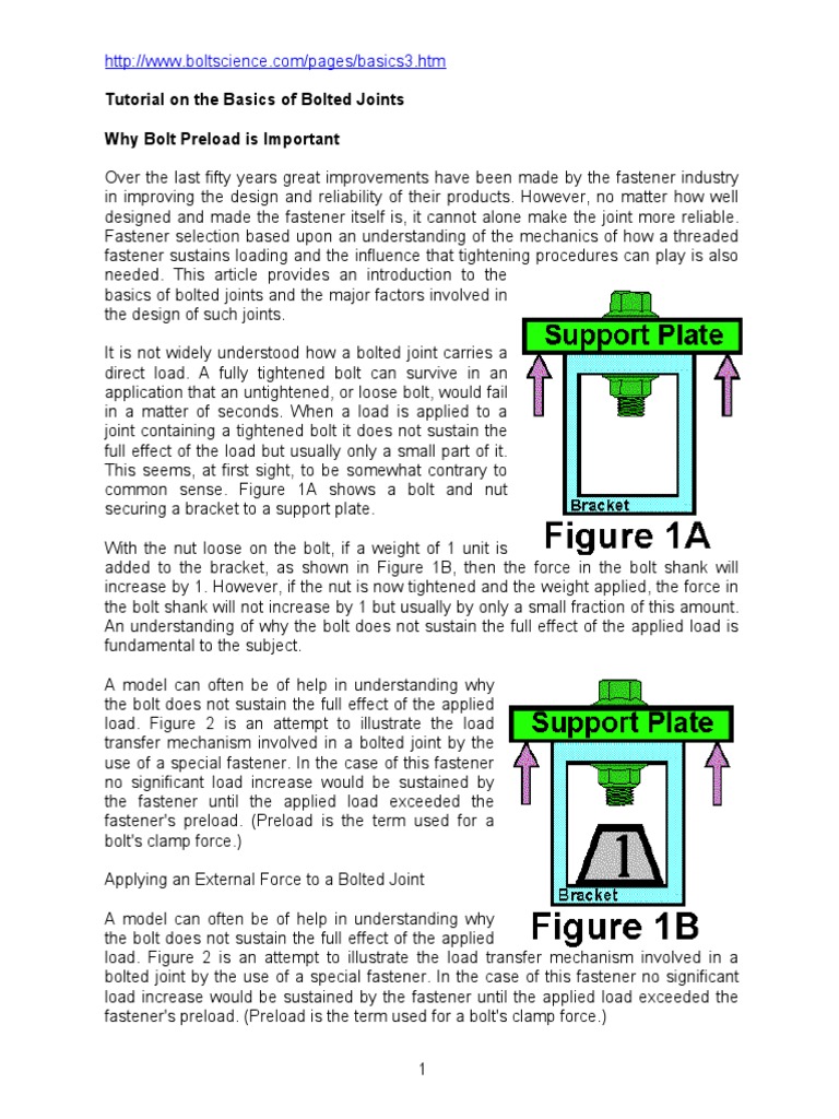 Bolt Preloading and Design | PDF | Nut (Hardware) | Applied And ...