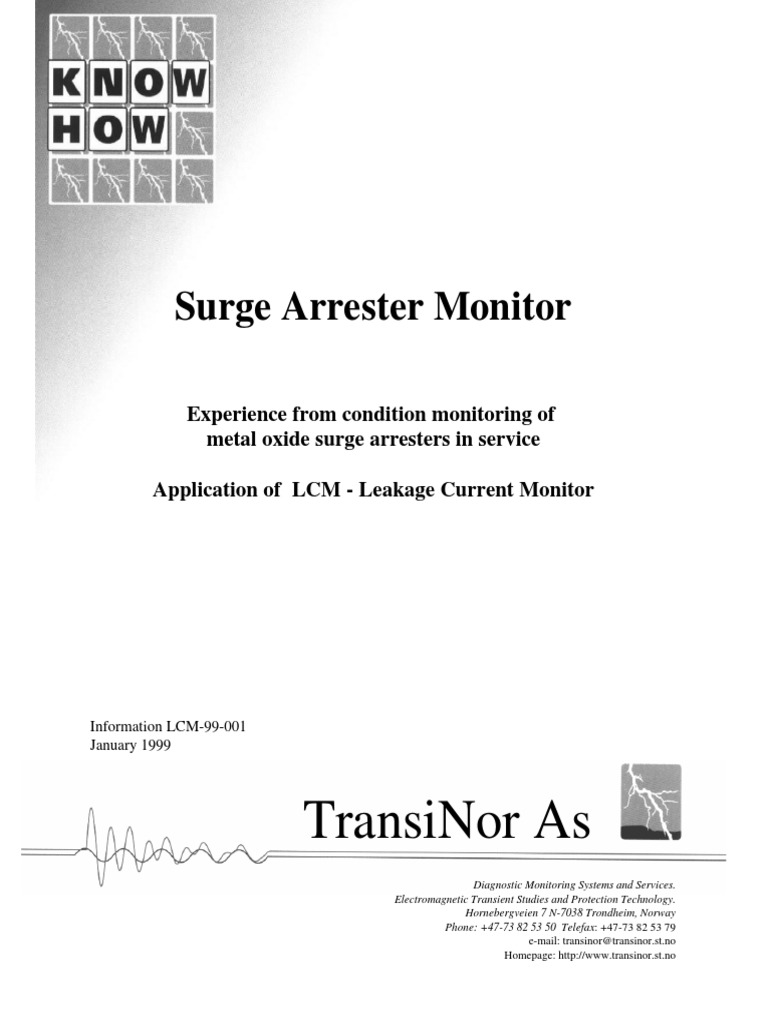 Surge Arrester Monitor LCM Measures Leakage Current | PDF | Electric ...