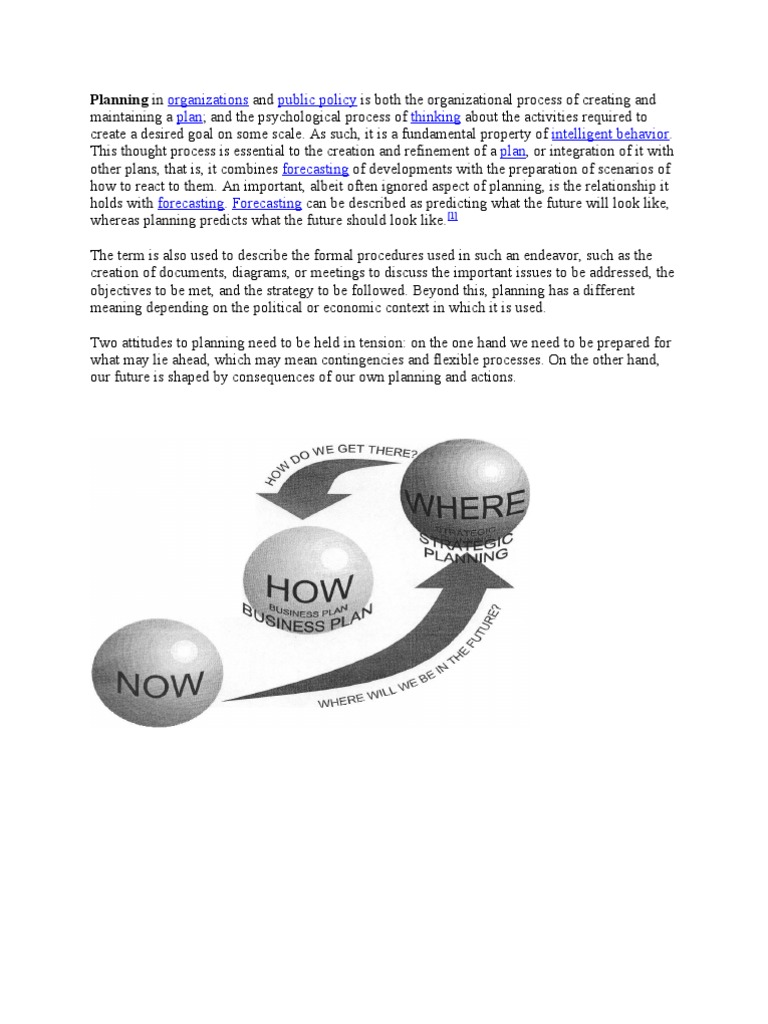 Planning-Nature, Purpose and Process | PDF | Strategic Management ...