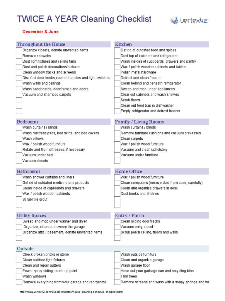 Twice A Year Cleanig Checklist | Download Free PDF | Vacuum Cleaner ...