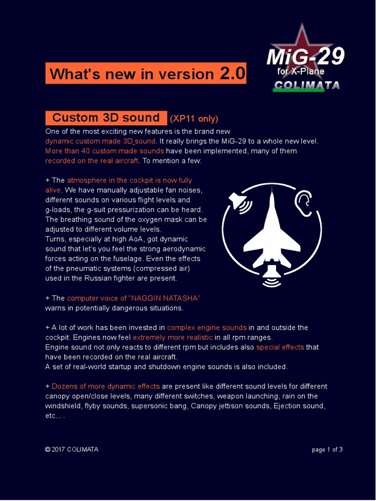 What's New in Version: Custom 3D Sound | PDF | Aircraft | Aerospace