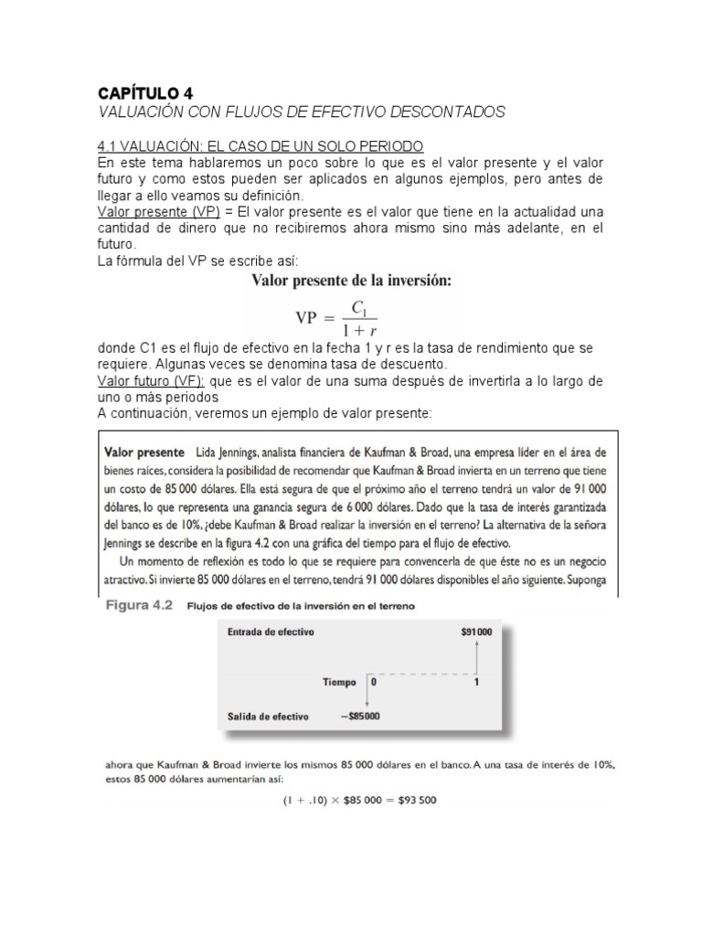 Capitulo 4 y 5 Finanzas Corporativas Ross (Resumen) | PDF | Tasa interna de retorno | Flujo de ...