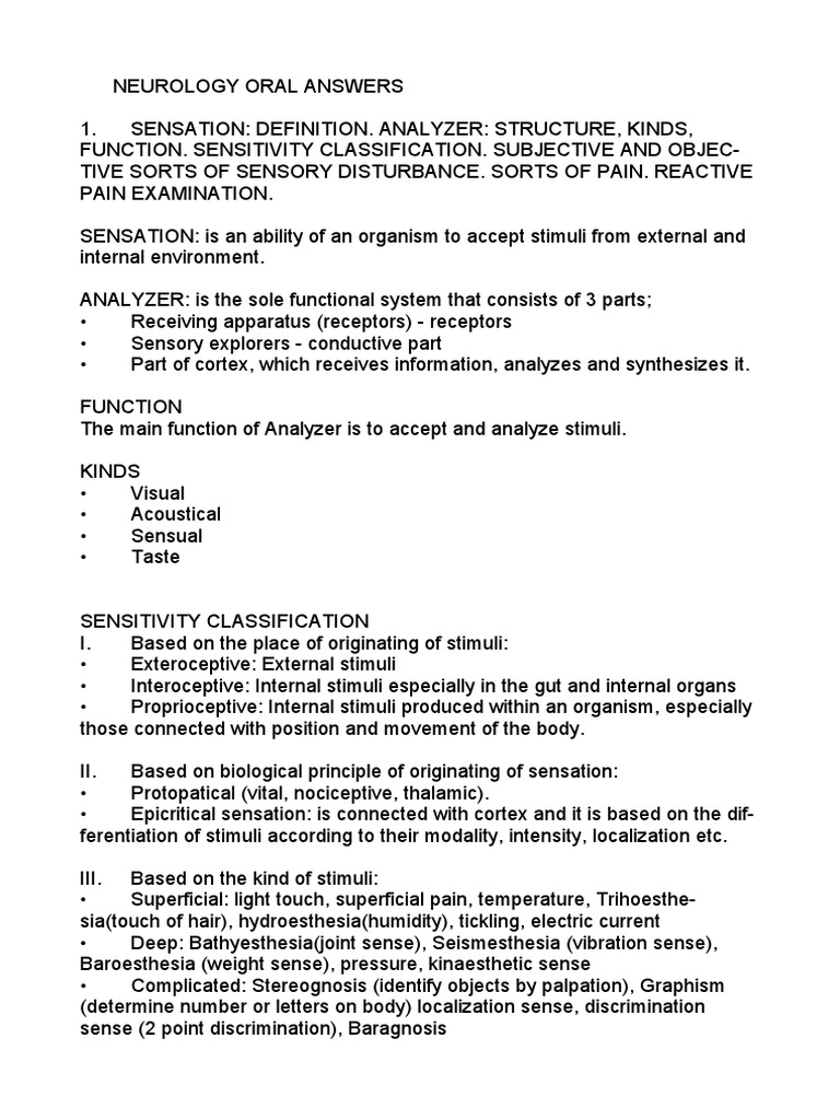 Neurology pdf-1 | PDF | Spinal Cord | Senses
