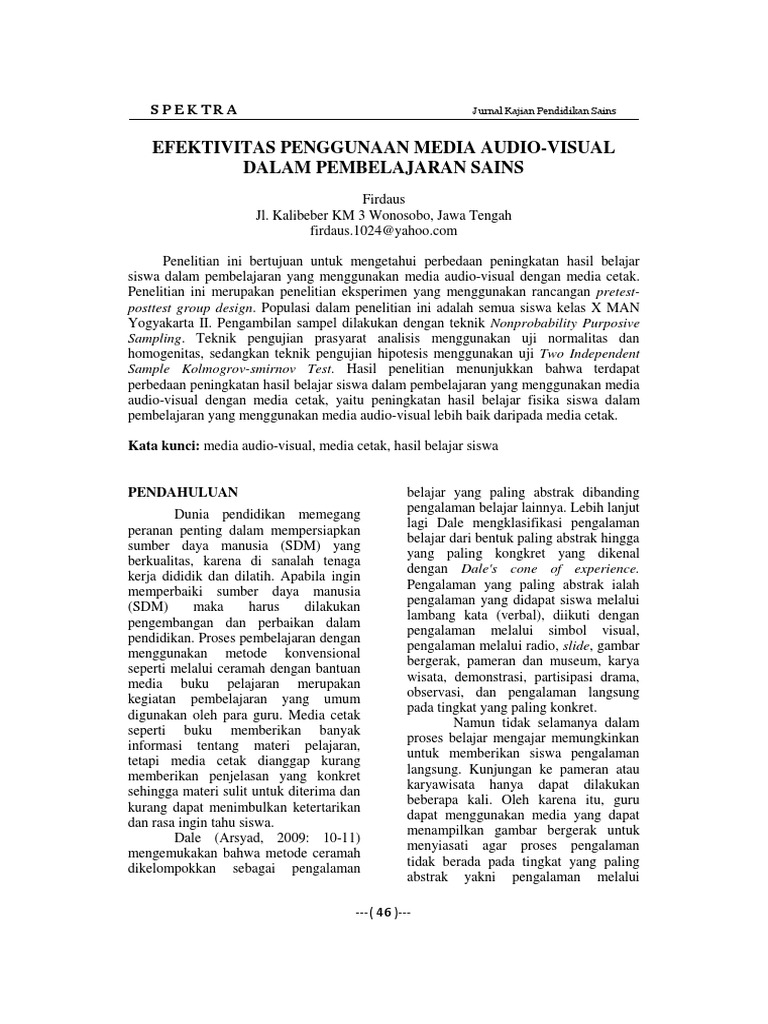 Efektivitas Penggunaan Media Audio-Visual | PDF | Karier & Perkembangan