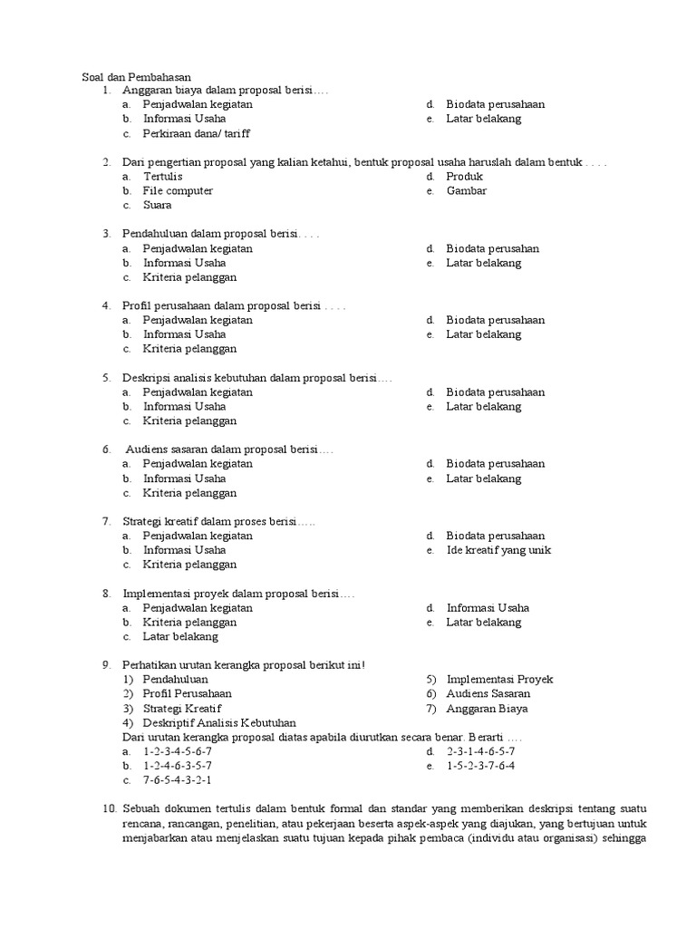 LATIHAN Soal 11-08 Proposal | PDF