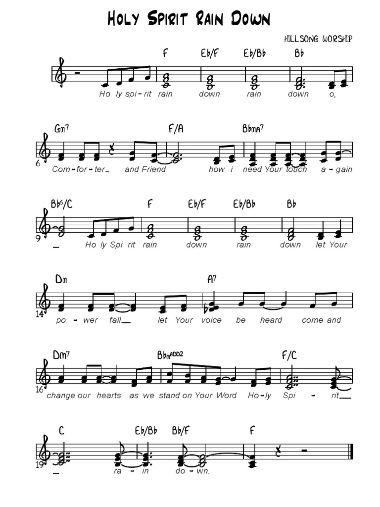 Holy Spirit Rain Down | PDF
