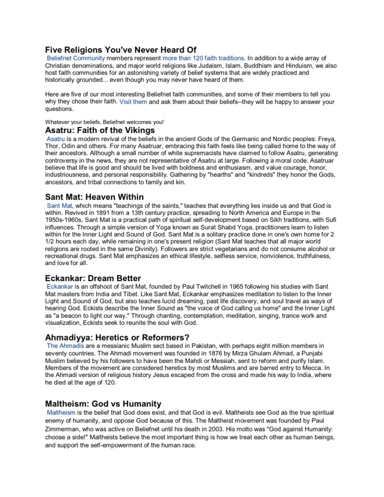 Five Religions You | PDF | Heathenry (New Religious Movement ...